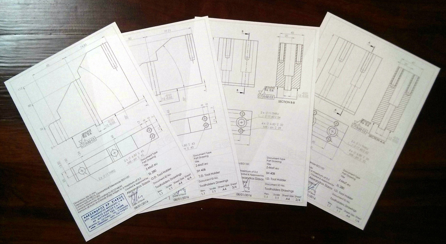 Engineering Drawings of Lathe Toolholders – Siasos R&D Studio